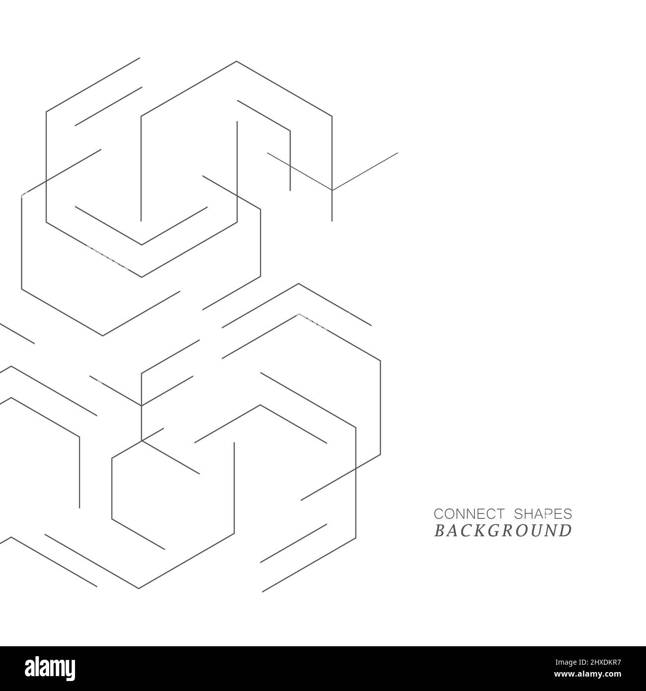 Vector illustration design with connect hexagon pattern background ...