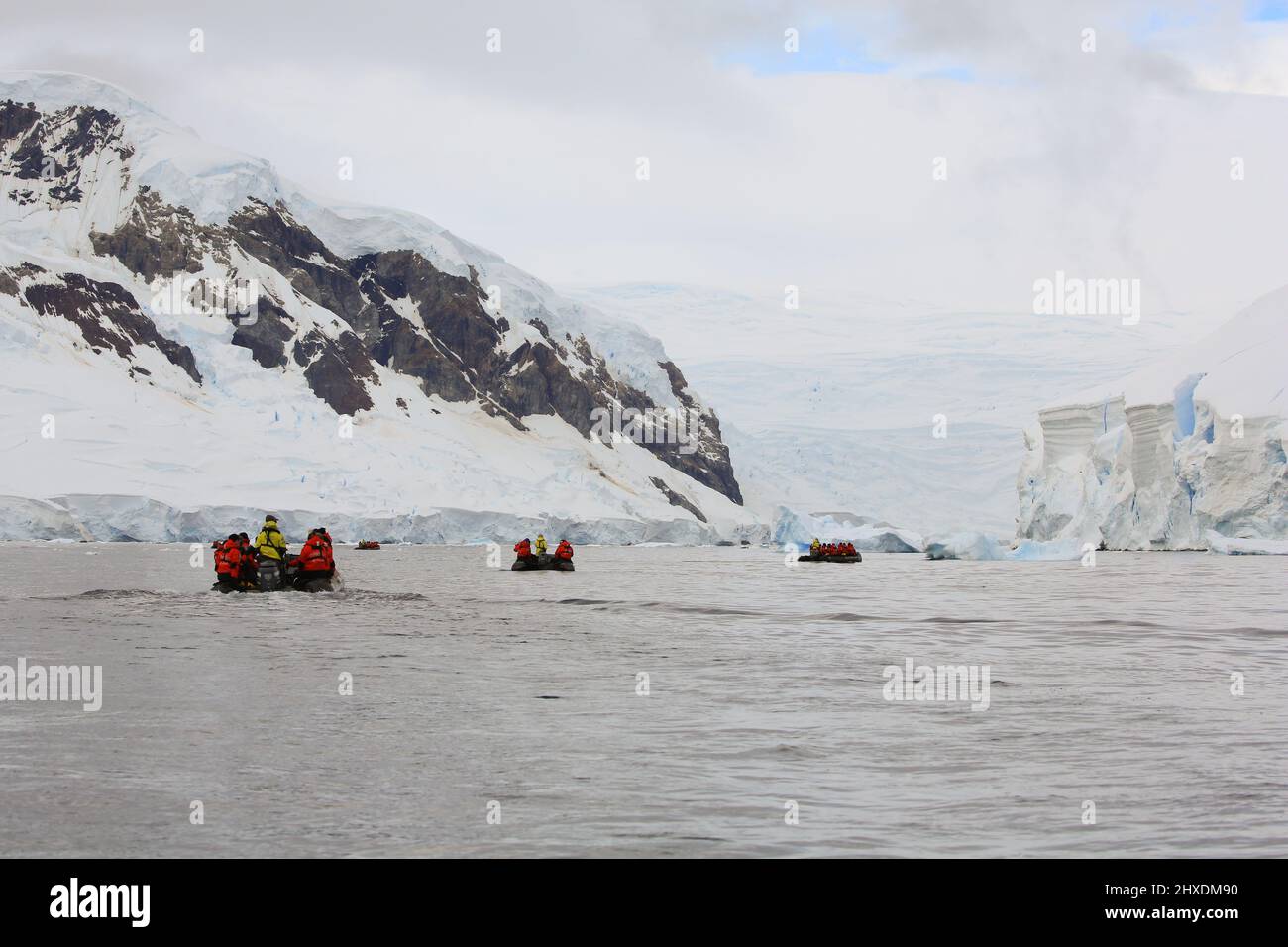 A zodiac excursion in Wilhelmina Bay, Antarctica, from Le Boreal cruise ...