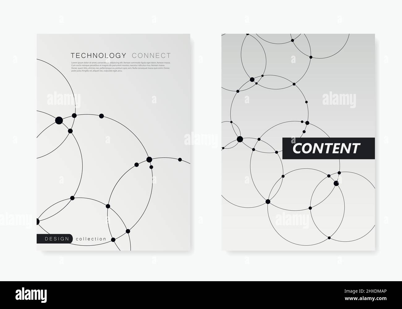 Abstract cover background with circles and dots. Connect technology ...