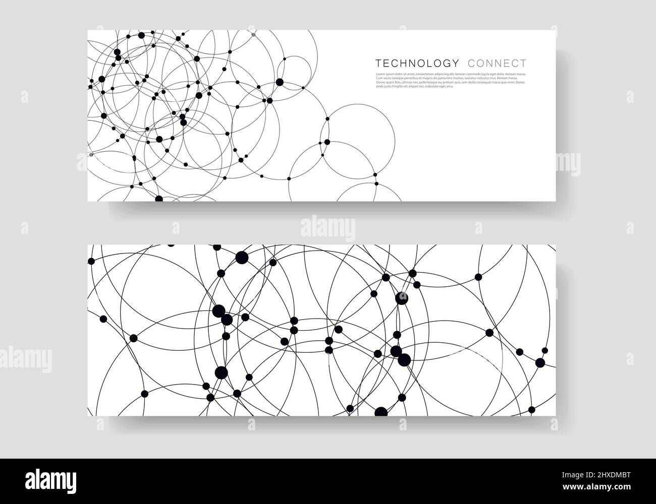 Connect circle and dots background. Vector cover design template Stock ...