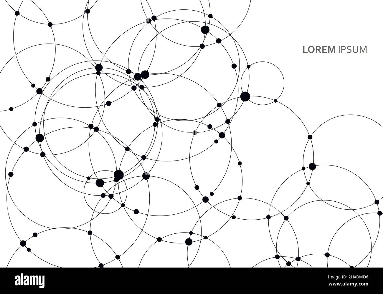 Connect circle and dots background. Vector cover design template Stock ...