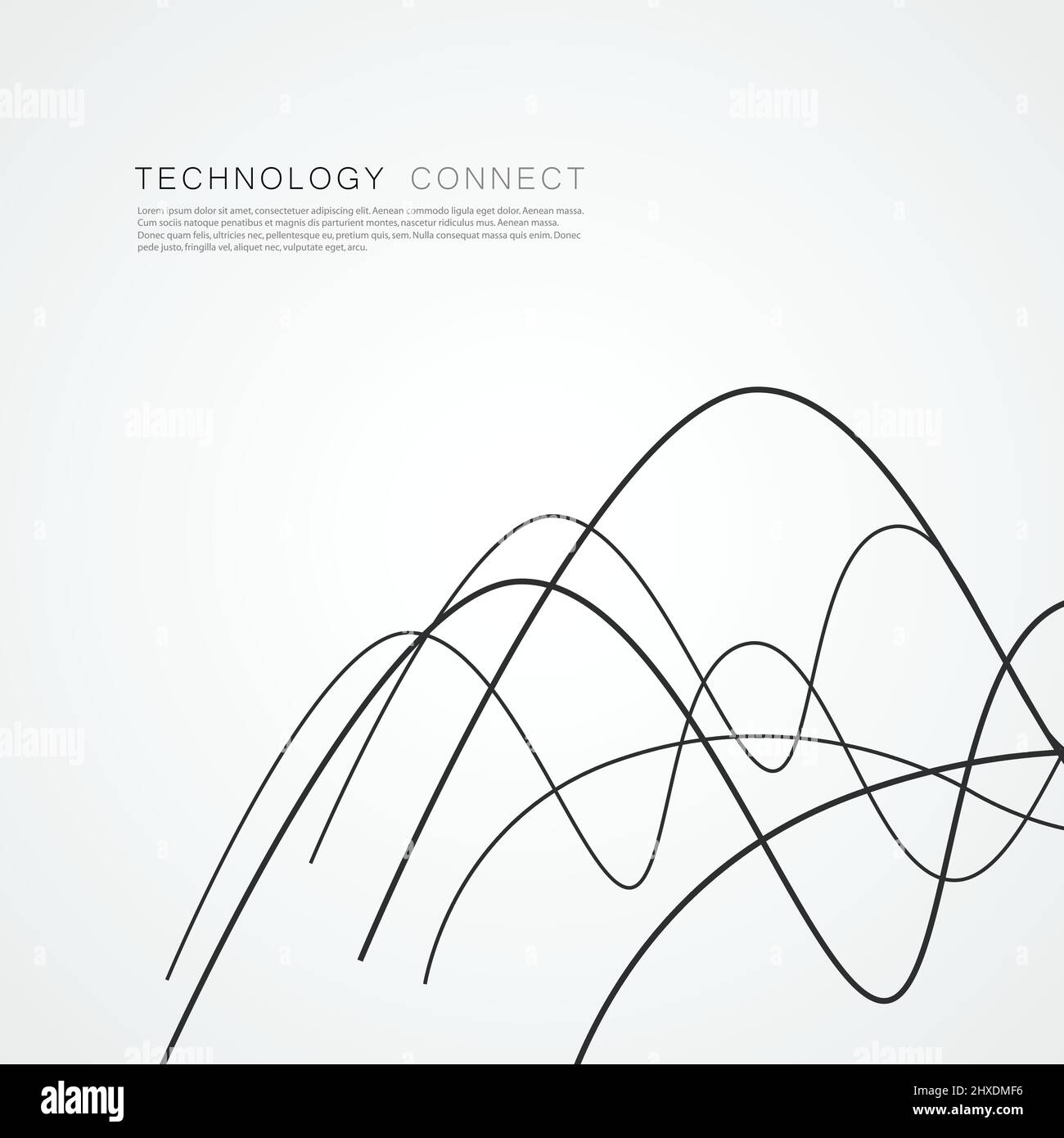 Modern abstract simple smooth lines connected and intersecting. Vector ...