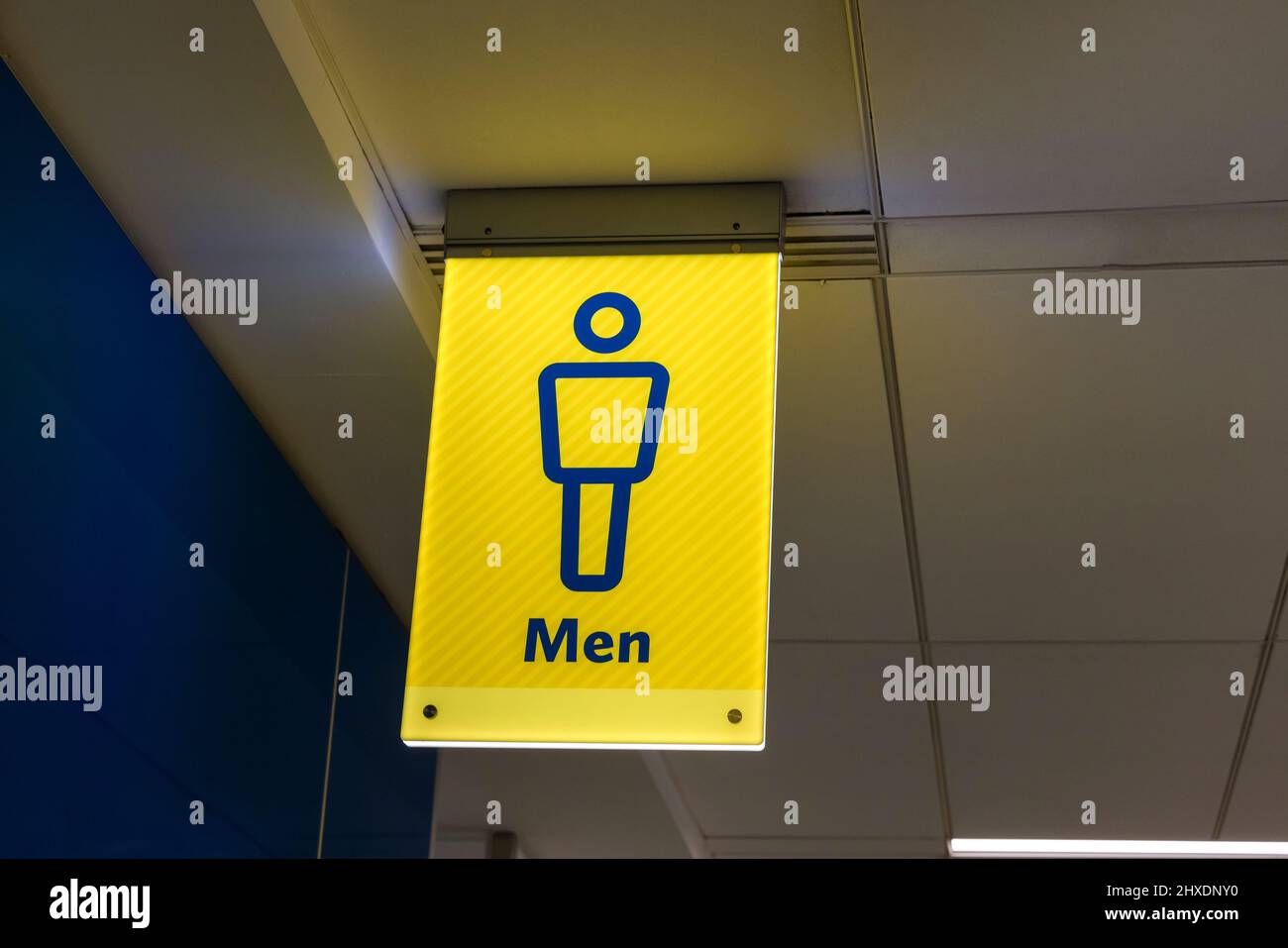 Interior air terminal the toilet man signs on International Airport ...