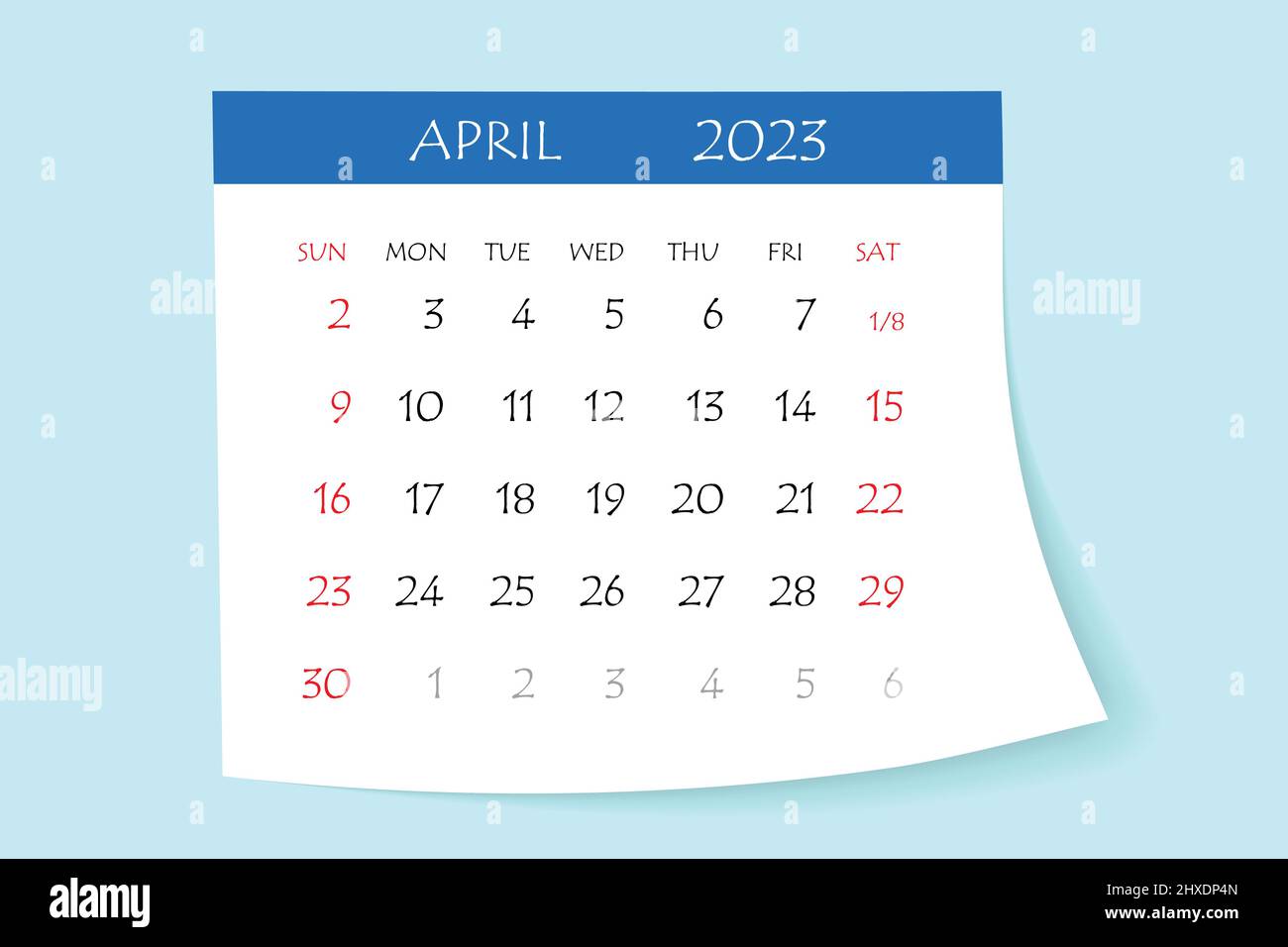 April 2023 calendar planner. Corporate week. Template layout, 12 months ...