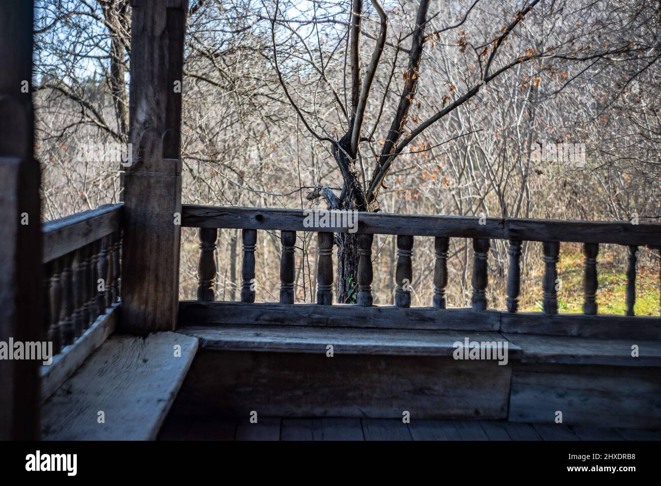 Traditional georgian house with balcony in spring time Stock Photo - Alamy