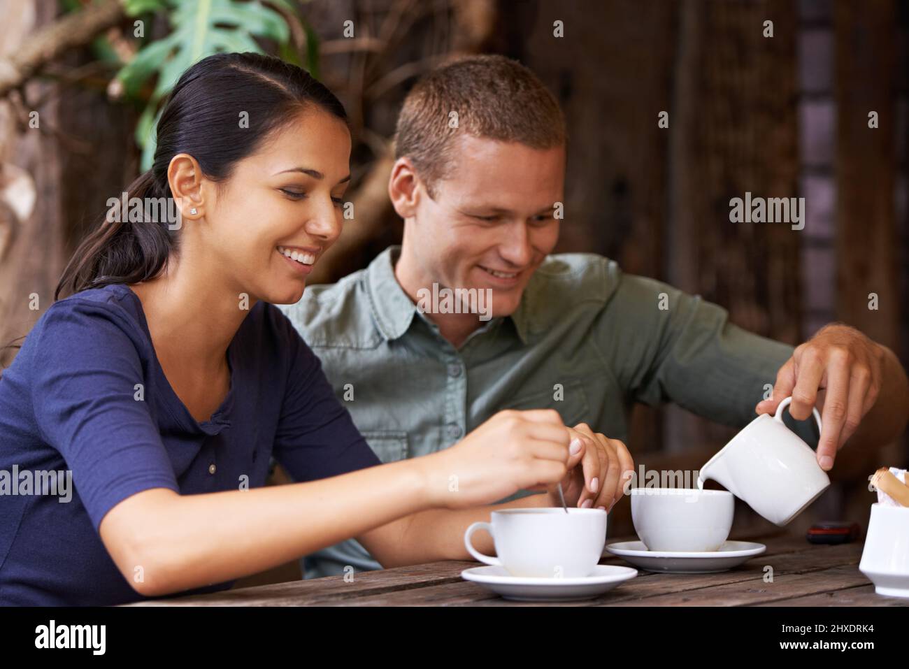 Mature couple having coffee sitting hi-res stock photography and images ...