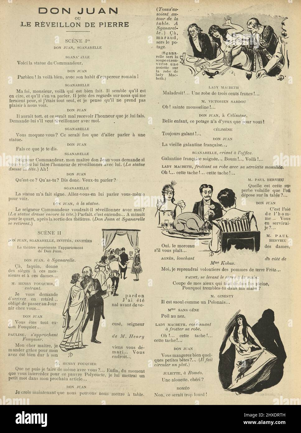 Vintage French cartoon, Don Juan ou Le Reveillon De Pierre, 1890s, 19th ...