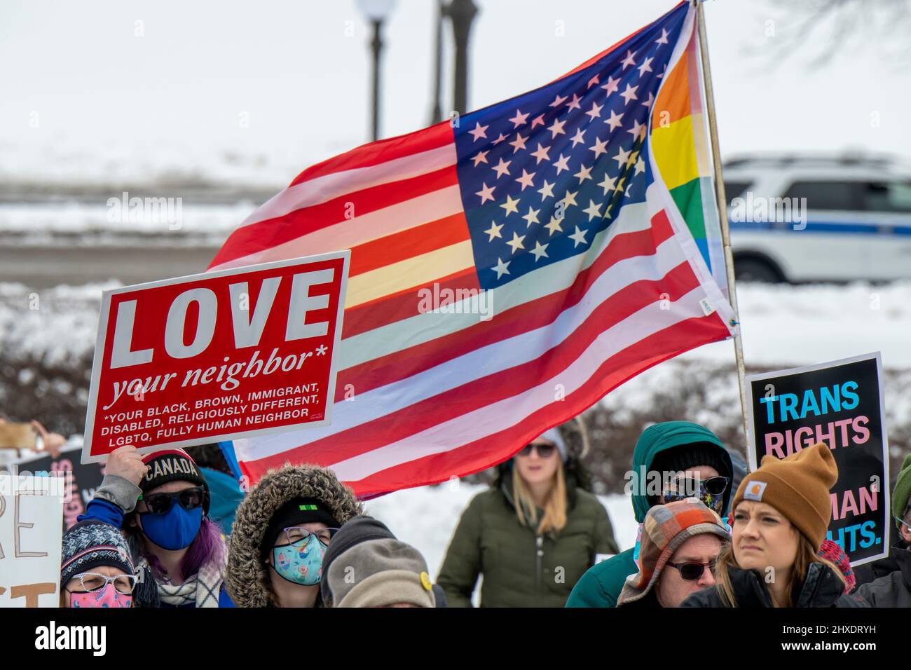 Trans children flag hi-res stock photography and images - Alamy