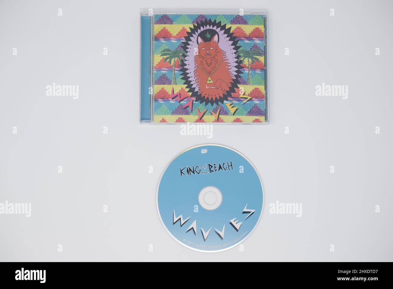 Wavves - King of the Beach album with CD on white background Stock ...