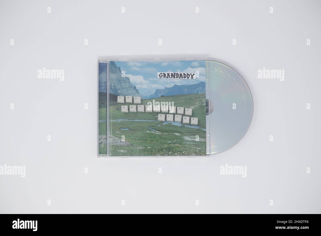 Grandaddy - The Sophtware Slump album with CD on white background Stock ...
