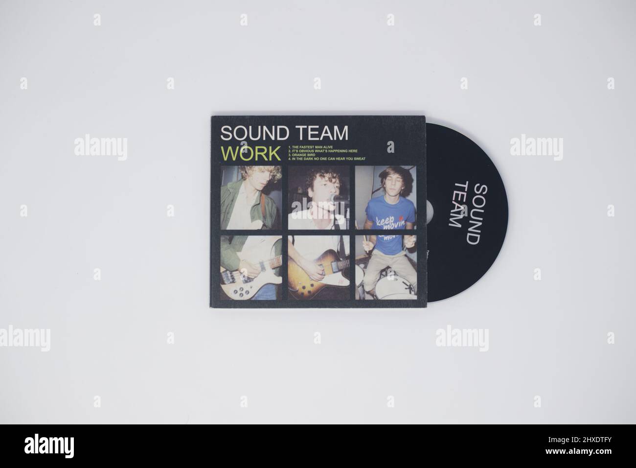 Sound Team - Work album with CD on white background Stock Photo - Alamy