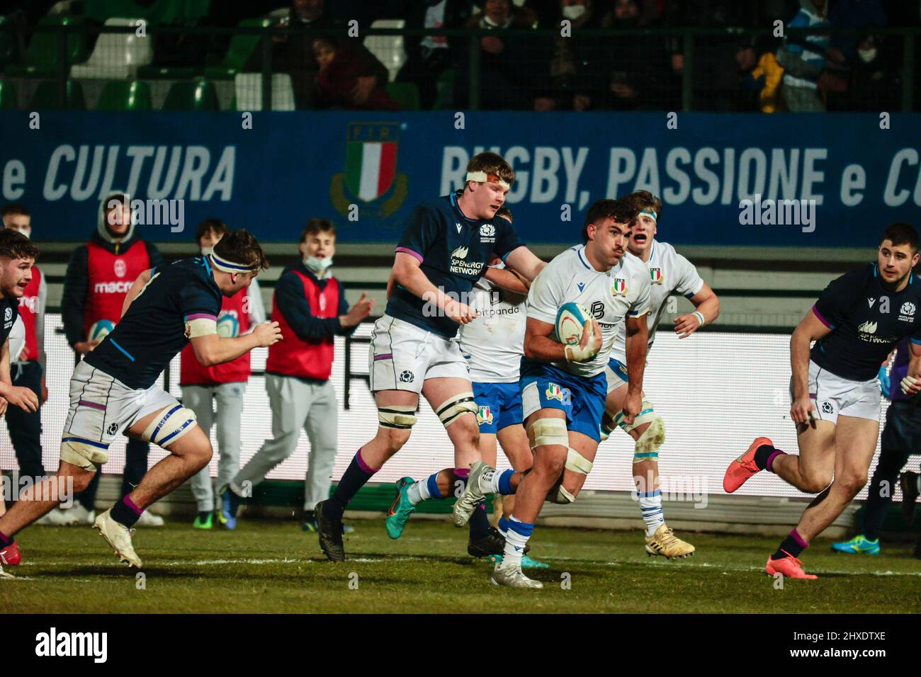 Monigo stadium, Treviso, Italy, March 11, 2022, Giacomo Ferrari (C ...