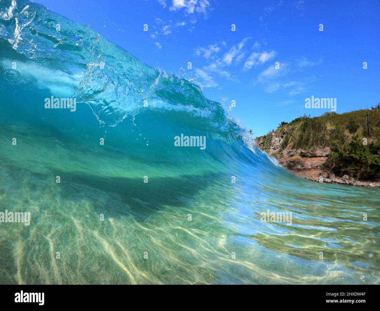 Maui, Hawaii, USA. 3rd Mar, 2022. A wave breaks at Slaughterhouse Beach ...