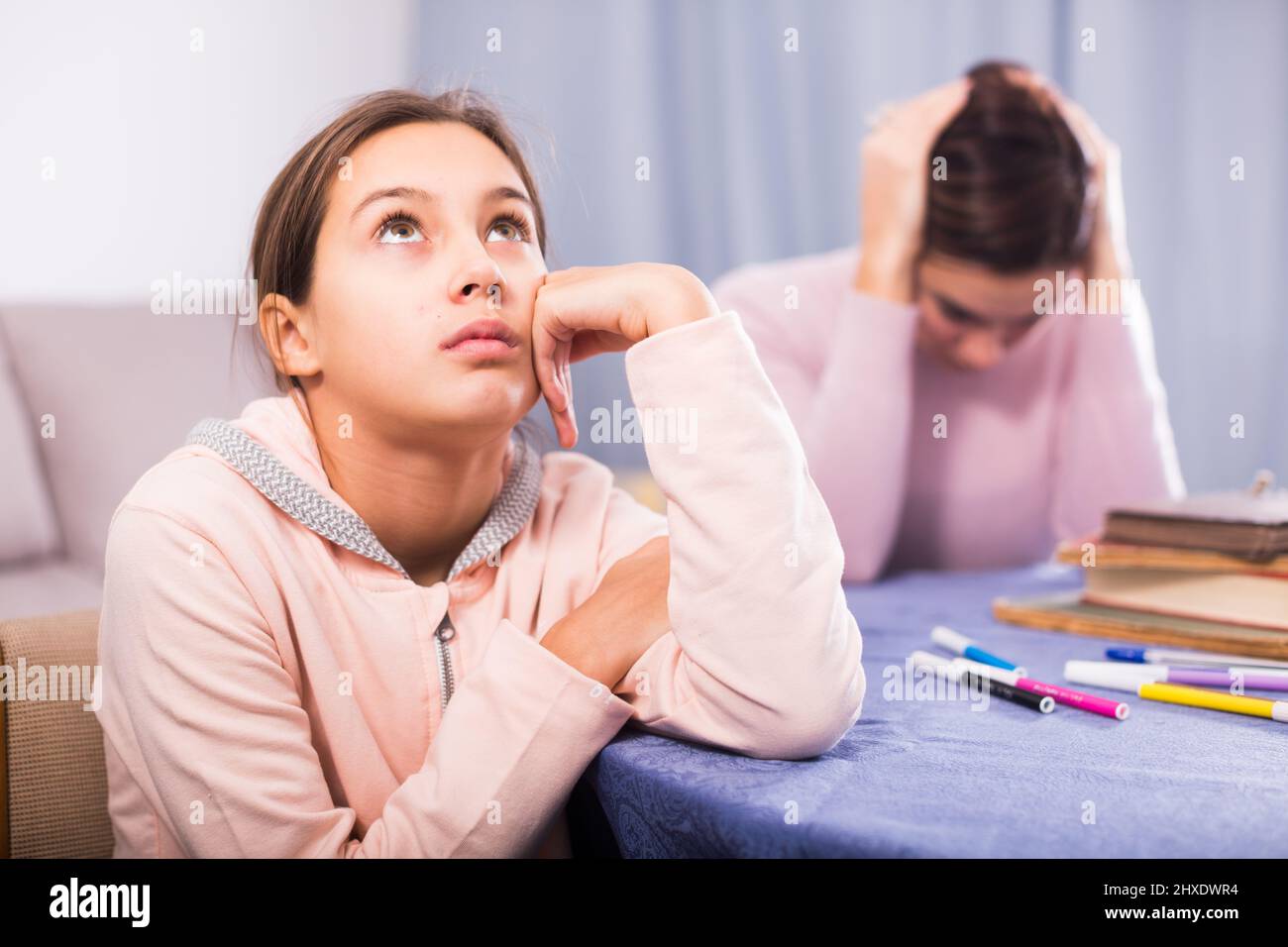 Mother talks school hi-res stock photography and images - Alamy