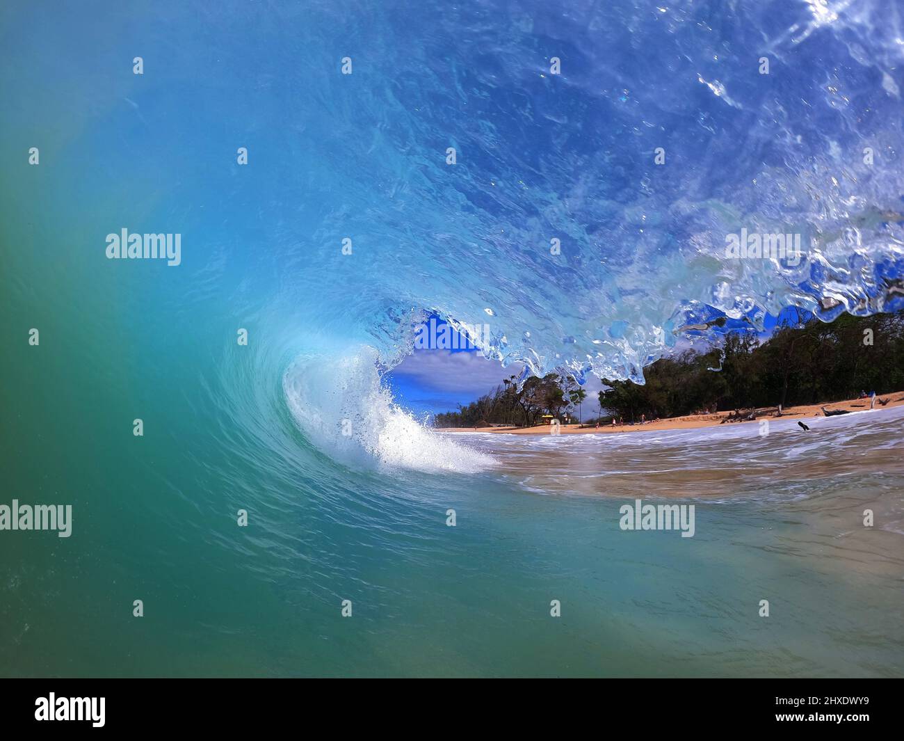 Maui, Hawaii, USA. 1st Mar, 2022. A wave breaks at Baldwin Beach Park ...
