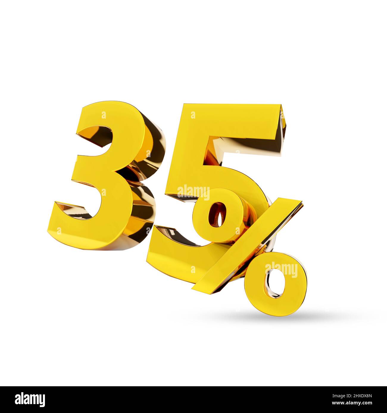 35% Golden symbol , 3D render Stock Photo - Alamy