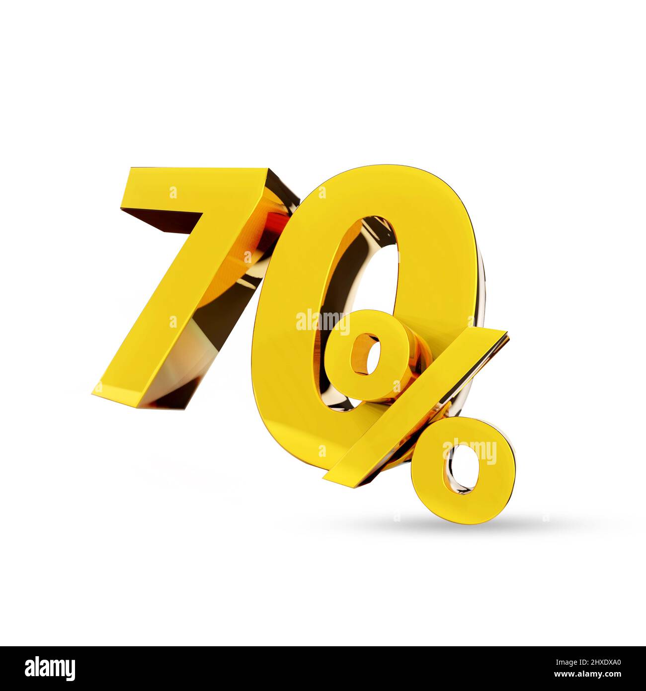 70% Golden symbol , 3D render Stock Photo - Alamy