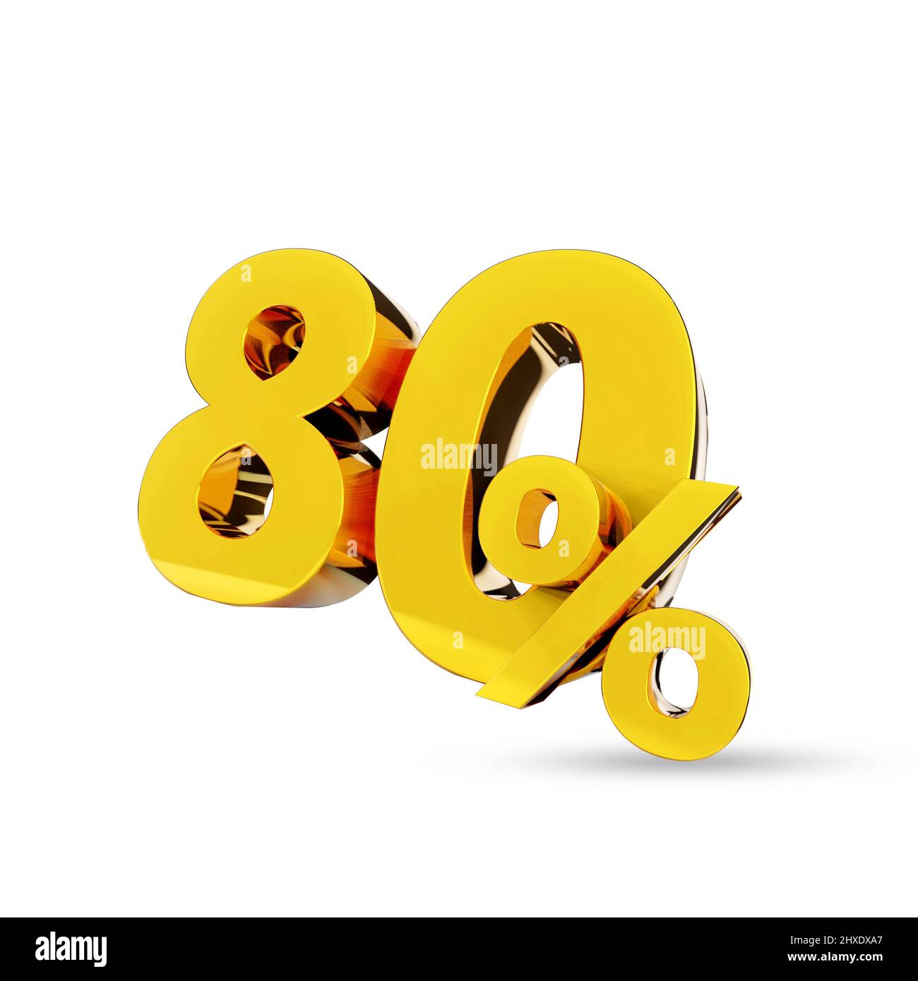 80% Golden symbol , 3D render Stock Photo - Alamy