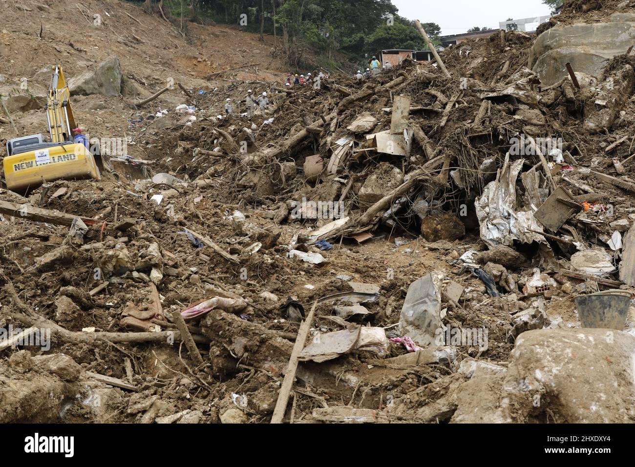Landslide in Petropolis city, natural disaster, mud and debris ...