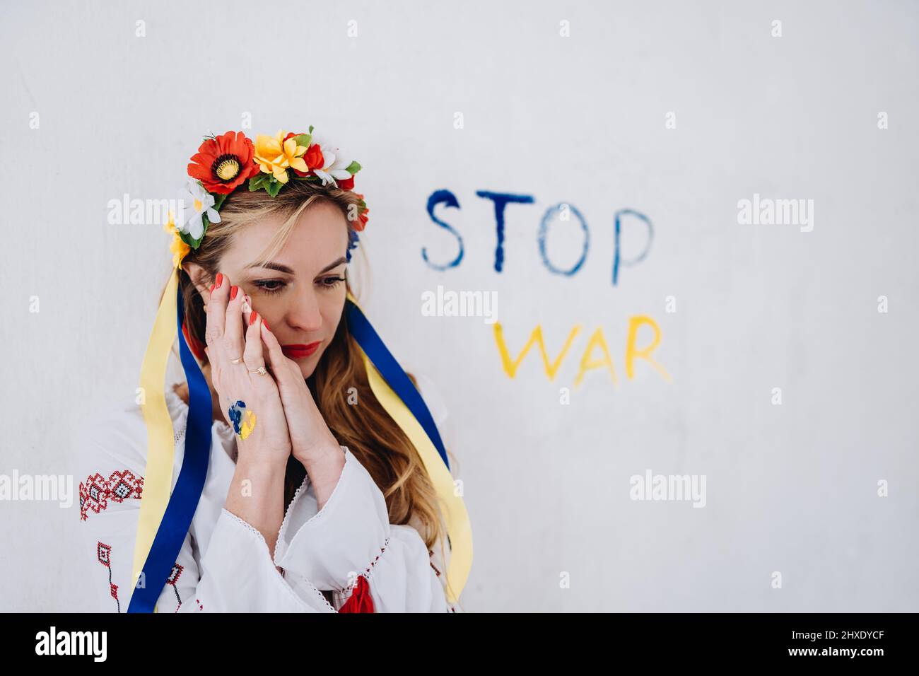 Ukrainian woman crying hi-res stock photography and images - Alamy