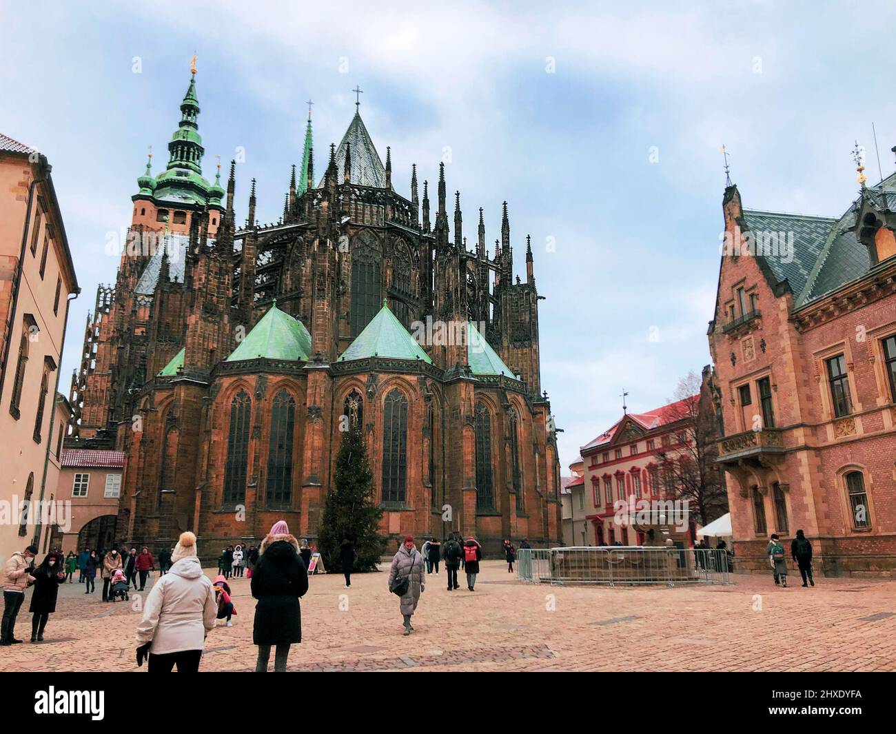 Prague, Czechia - December 26, 2021: People sightseeing in Prague ...
