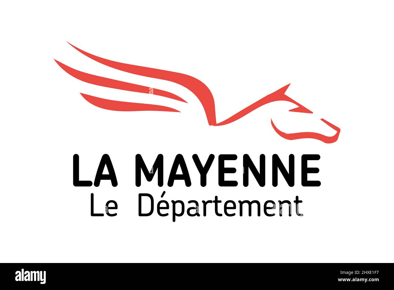 Top view of flag department of Mayenne, France. French patriot and ...