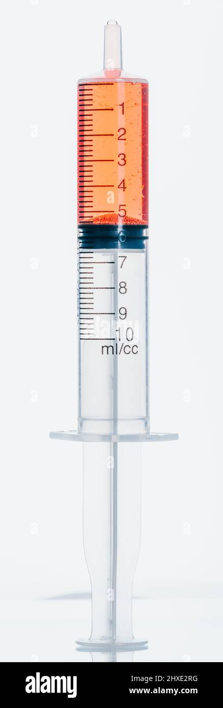 Medical Syringe with needle isolated on white, macro shooting. Isolated ...