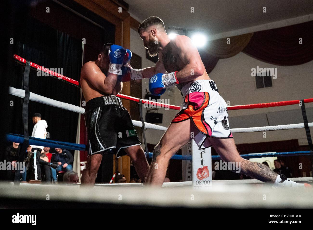 Essex, UK. 11th Mar, 2022. Frearson lands a right hand during the MTK ...