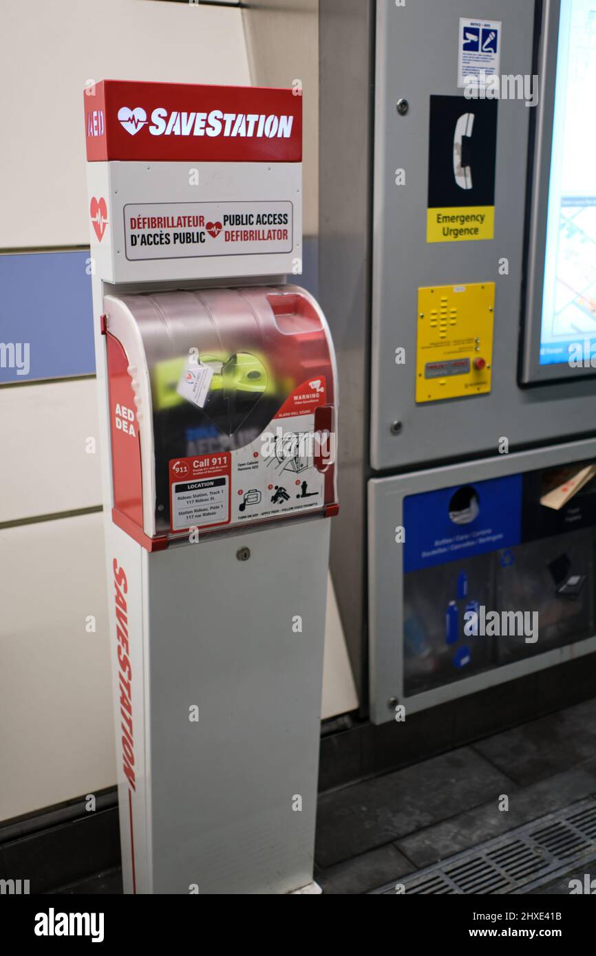 Ottawa, Ontario, Canada - March 10, 2022: A SaveStation public access ...