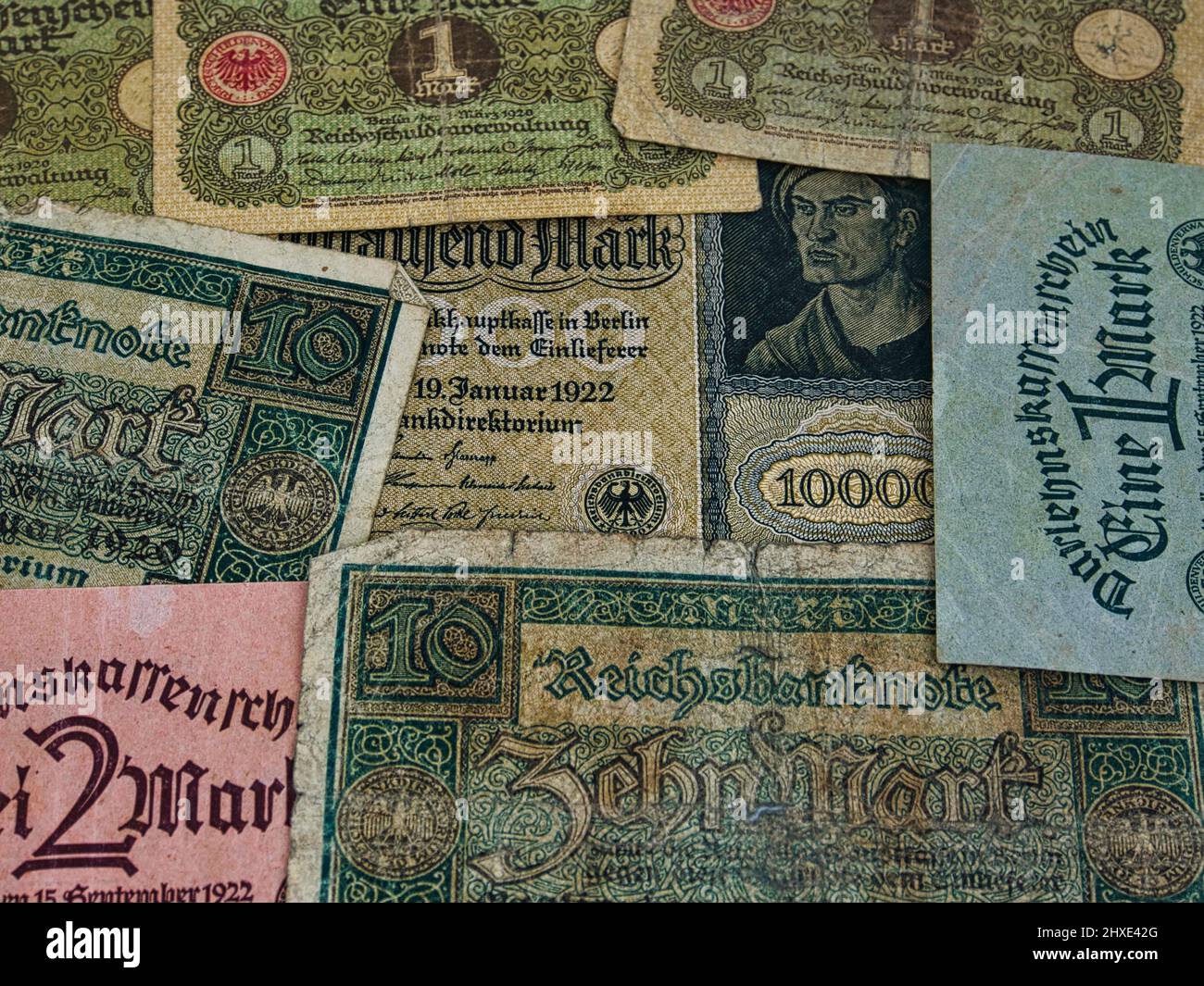 the German Papiermark the currency of the Weimar Republic also known as ...
