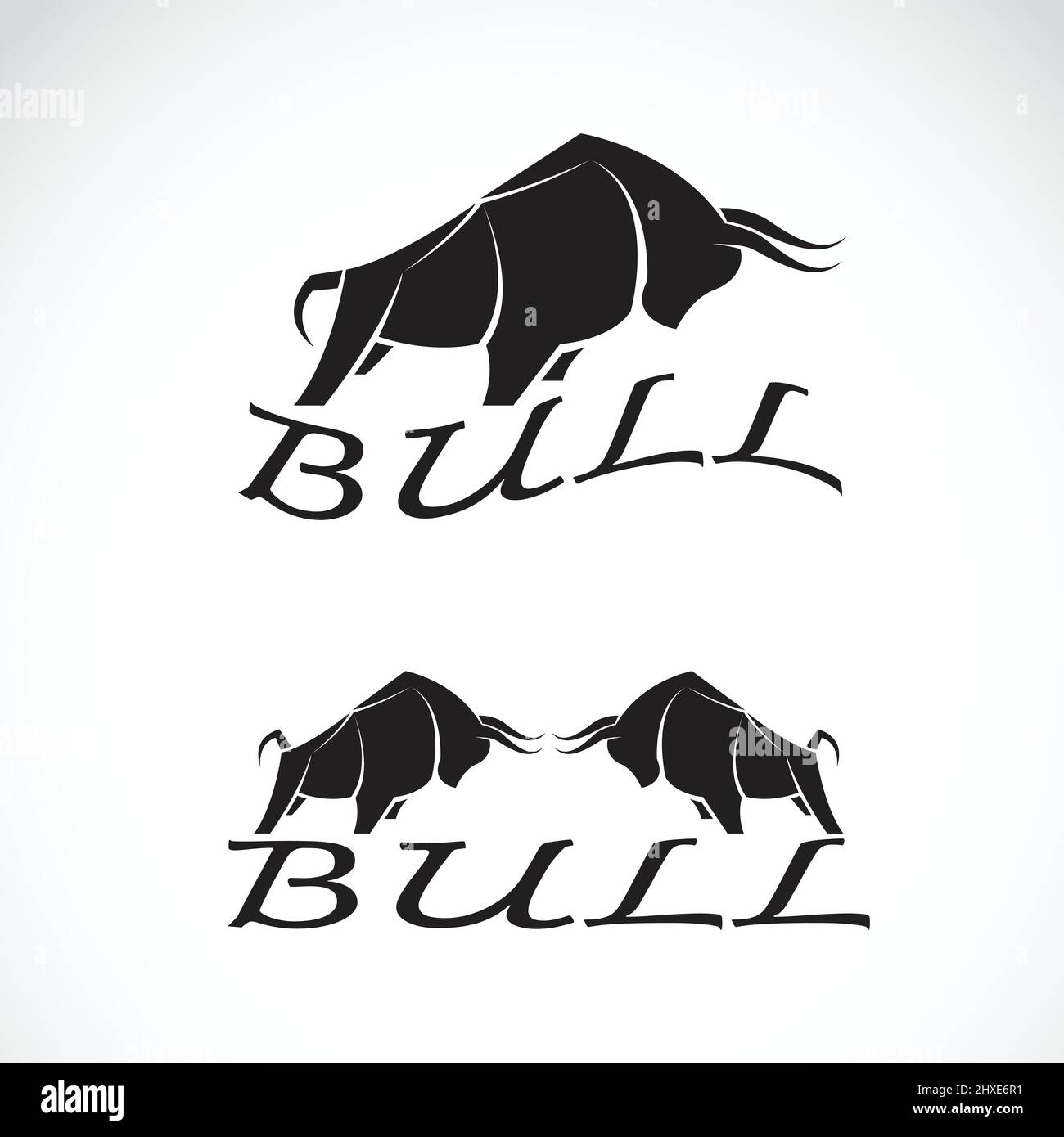 Vector image of bull design on a white background. Logo, Symbol. Easy ...
