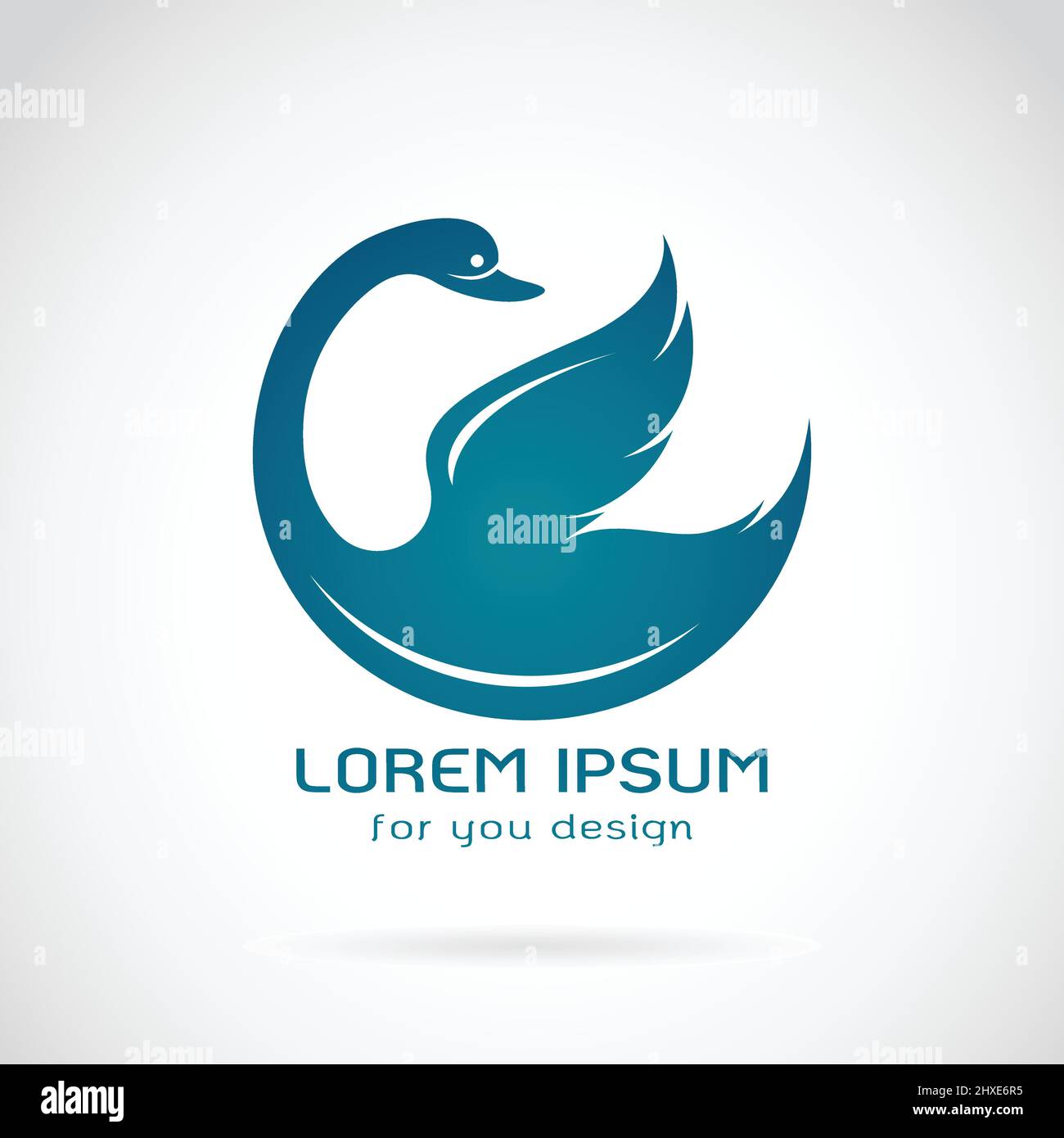 Vector image of swan design on a white background. Easy editable ...
