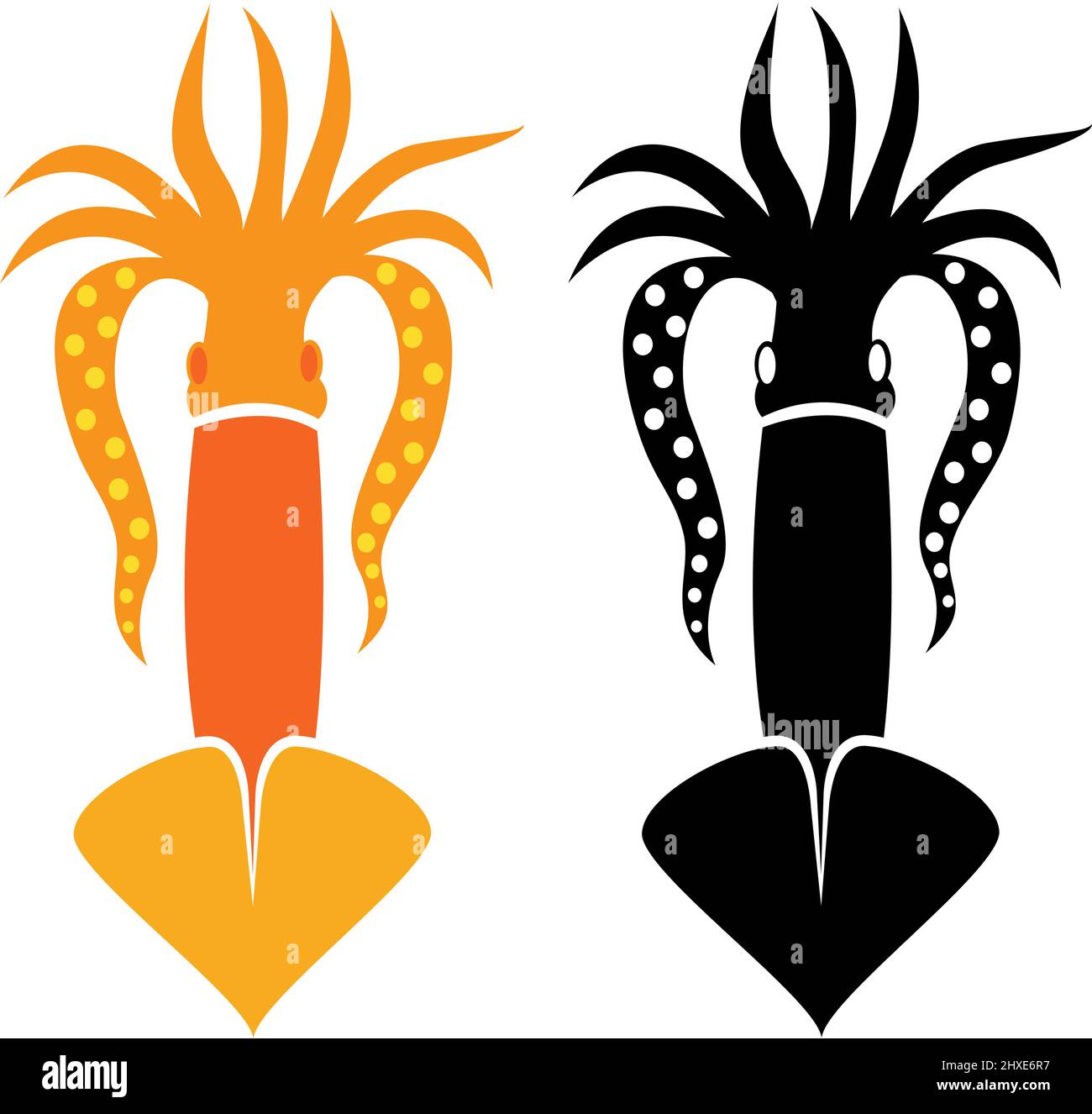 Vector image of an squid on white background. Easy editable layered ...