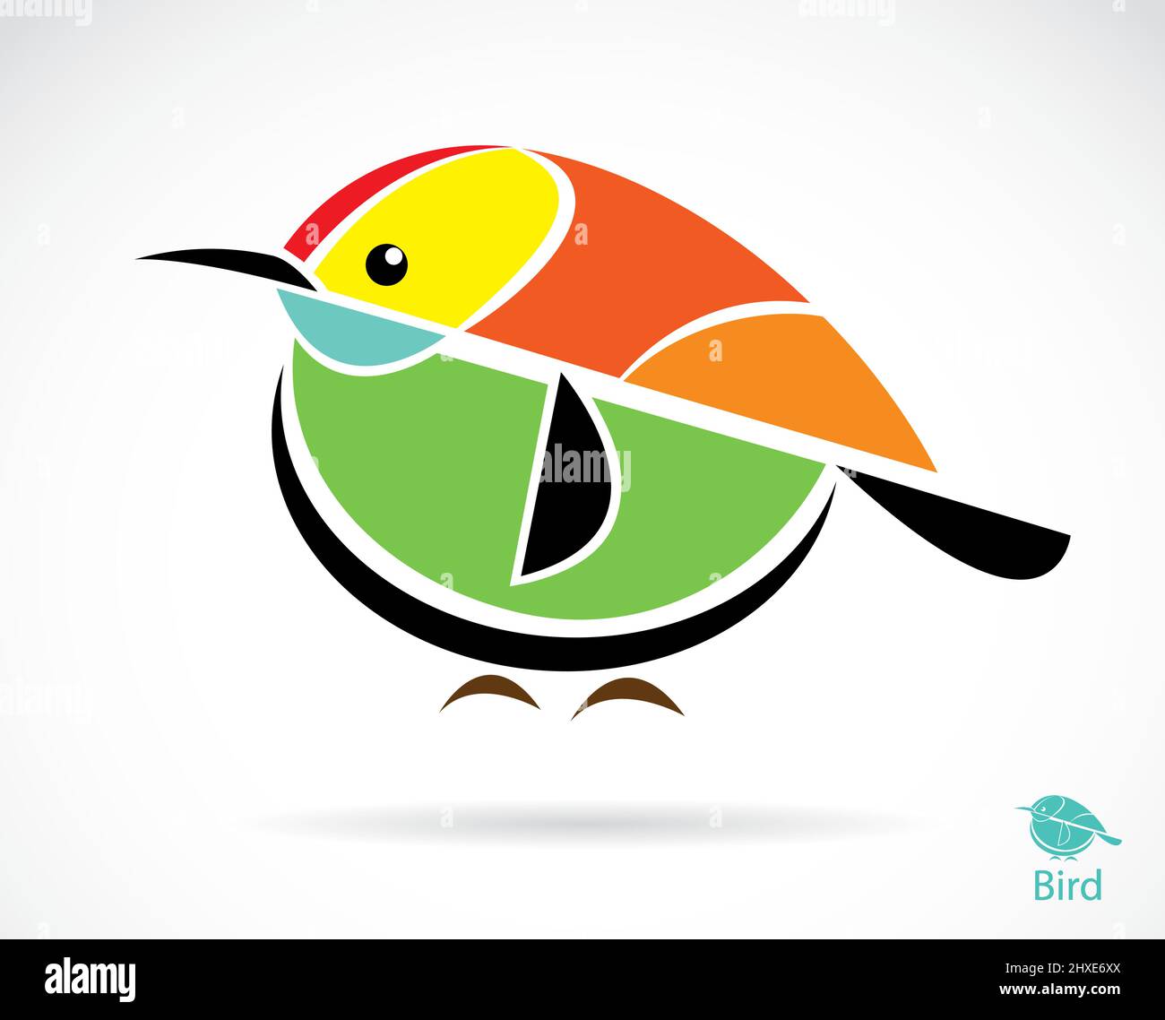 Vector image of a bird on white background. Easy editable layered ...