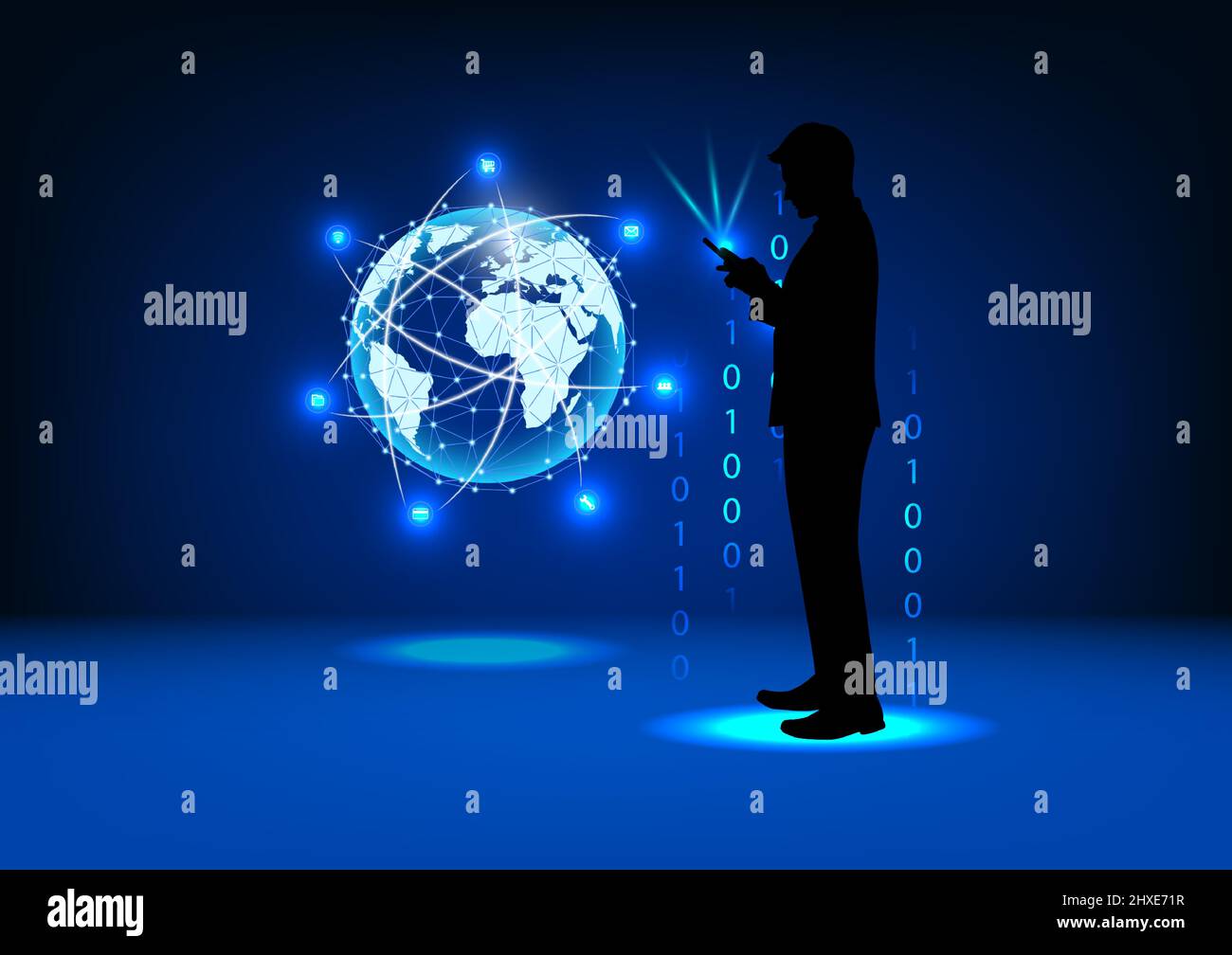 Man using smartphone 5g Stock Vector Images - Alamy