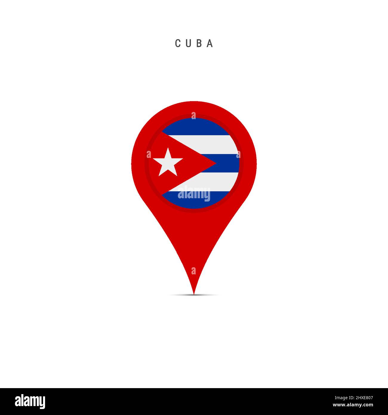 Teardrop map marker with flag of Cuba. Cuban flag inserted in the ...