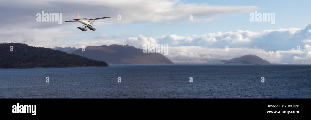 Seaplane Aircraft Flying over the Pacific Ocean Coast Stock Photo - Alamy