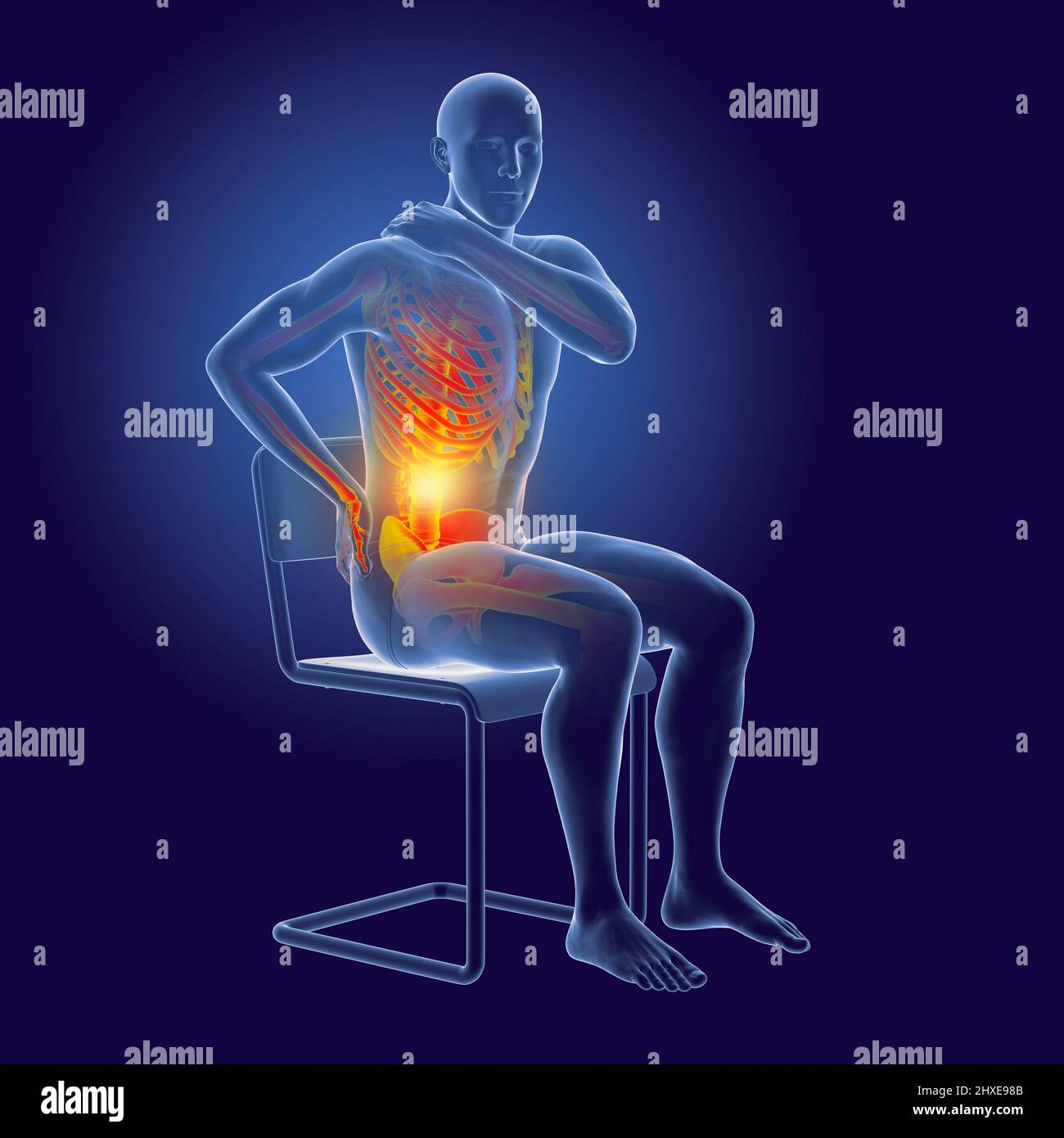 Back pain, conceptual illustration Stock Photo - Alamy