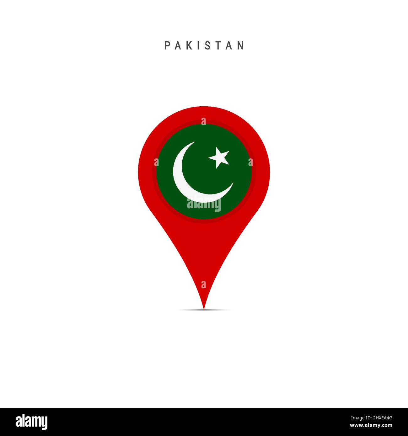 Teardrop map marker with flag of Pakistan. Pakistani flag inserted in ...