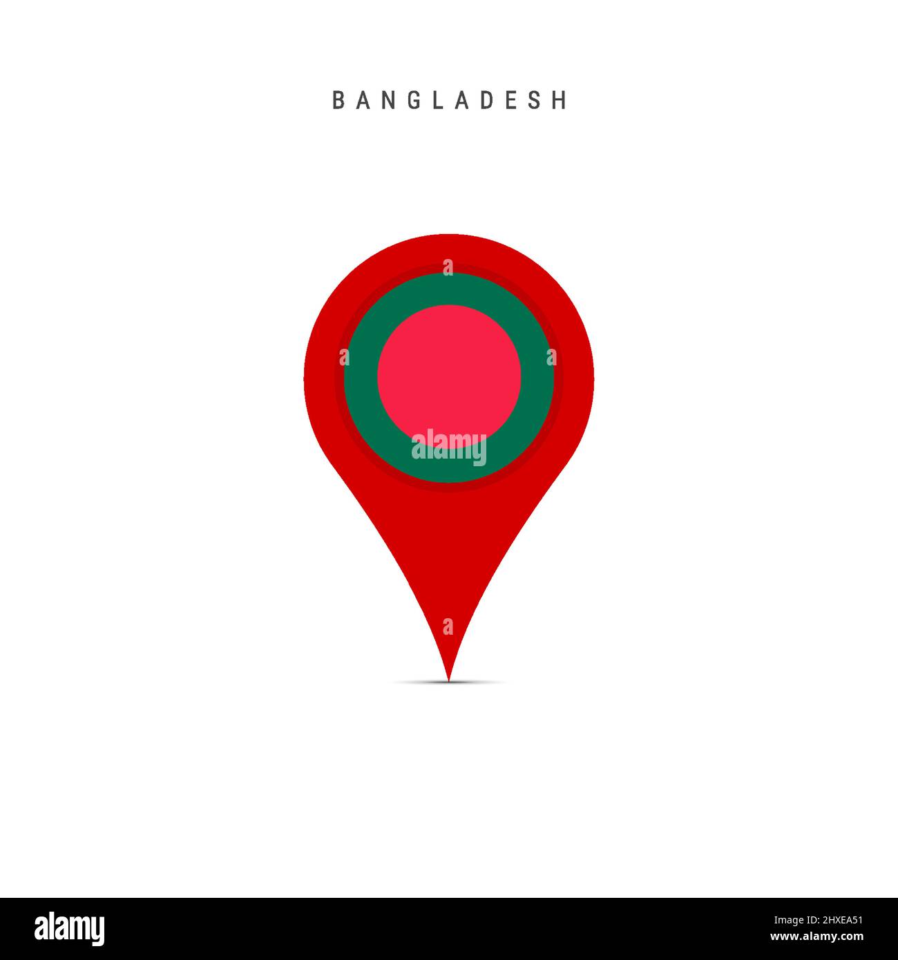 Teardrop map marker with flag of Bangladesh. Bangladeshi flag inserted ...