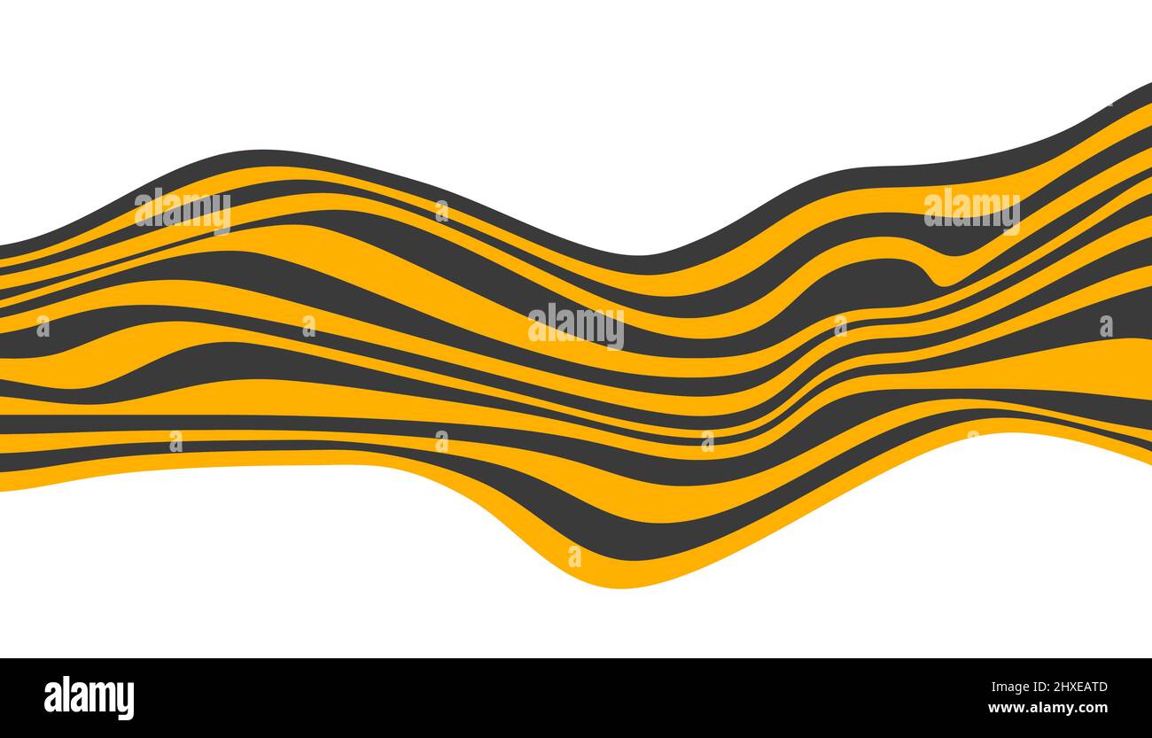 Abstract bend, wave lines pattern. Ribbon background. Wavy stylish ...