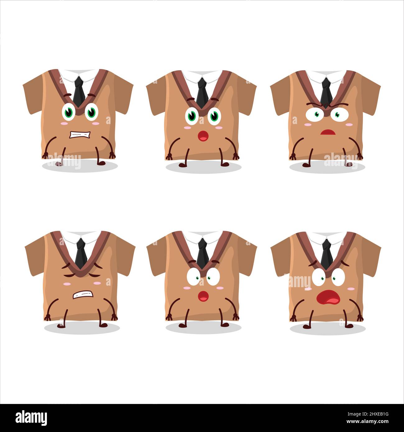 Character cartoon of school uniform brown with scared expression ...