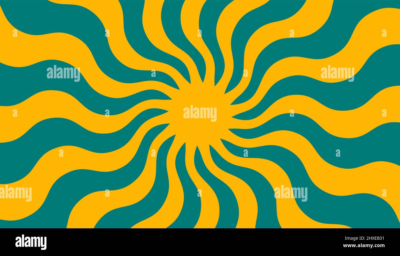 Retro banner with sun and rays in style of 70s. Sunburst, sunrise ...