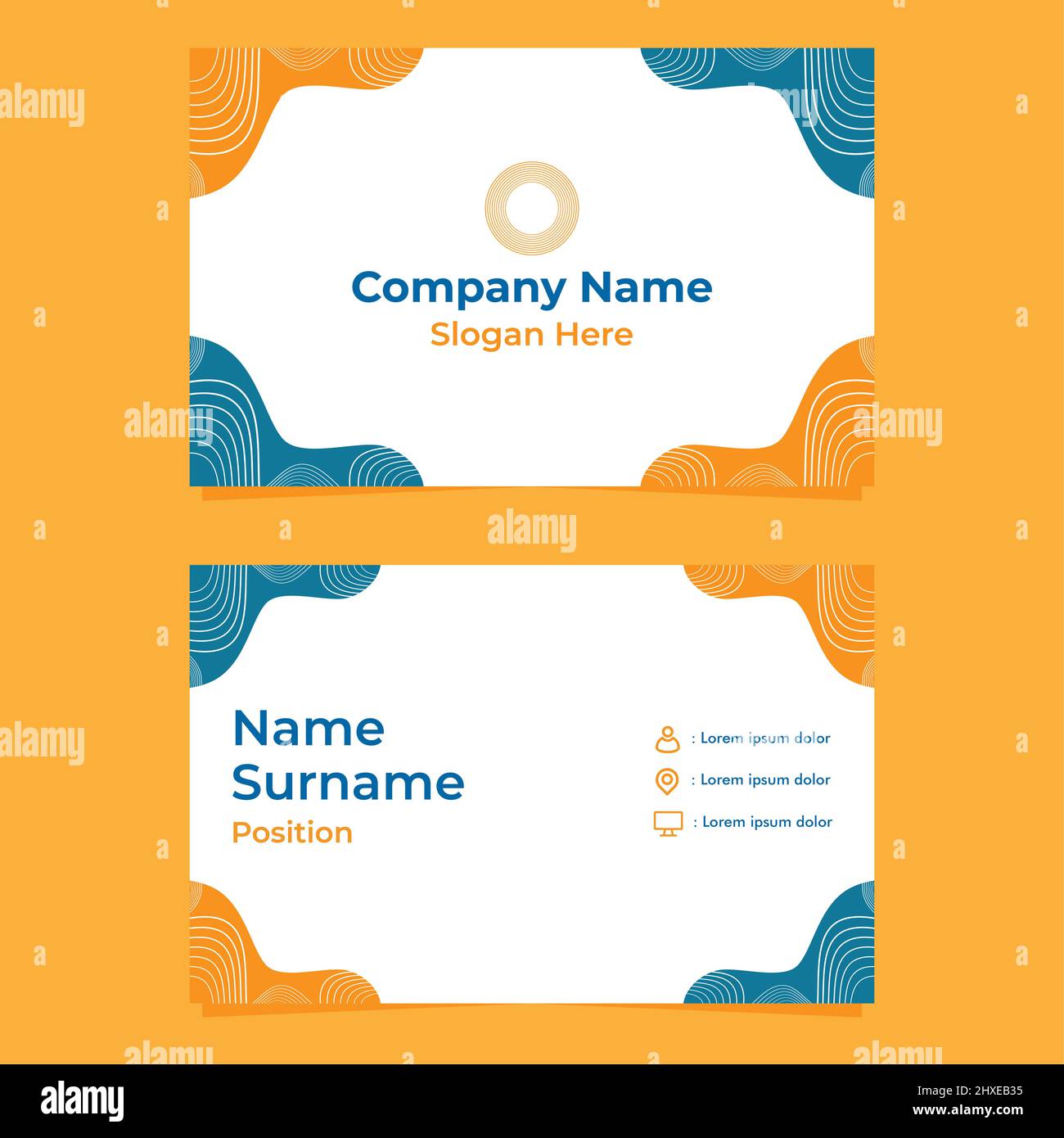abstract hand drawn double sided business card template abstract hand ...