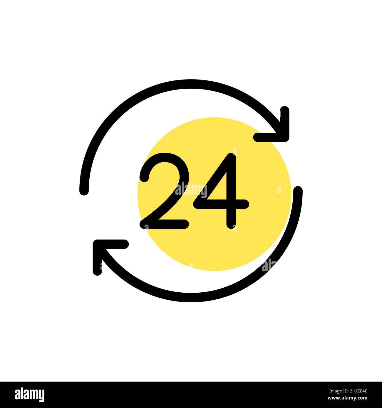 24 hours working hours. Pixel perfect, editable stroke simple line art ... 24 hours working hours. Pixel perfect, editable stroke simple line art ...