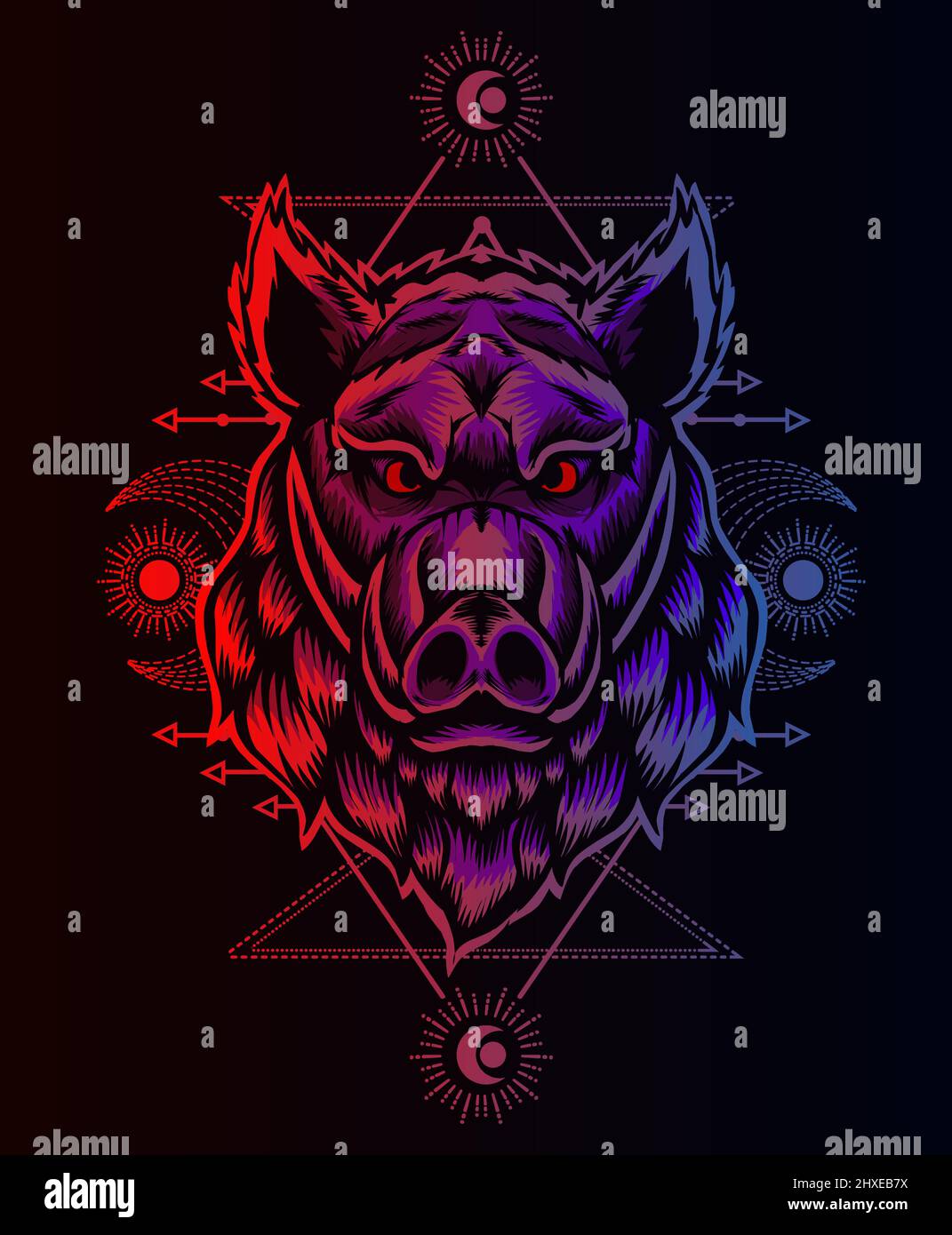 Wild boar sus scrofa Stock Vector Images - Alamy