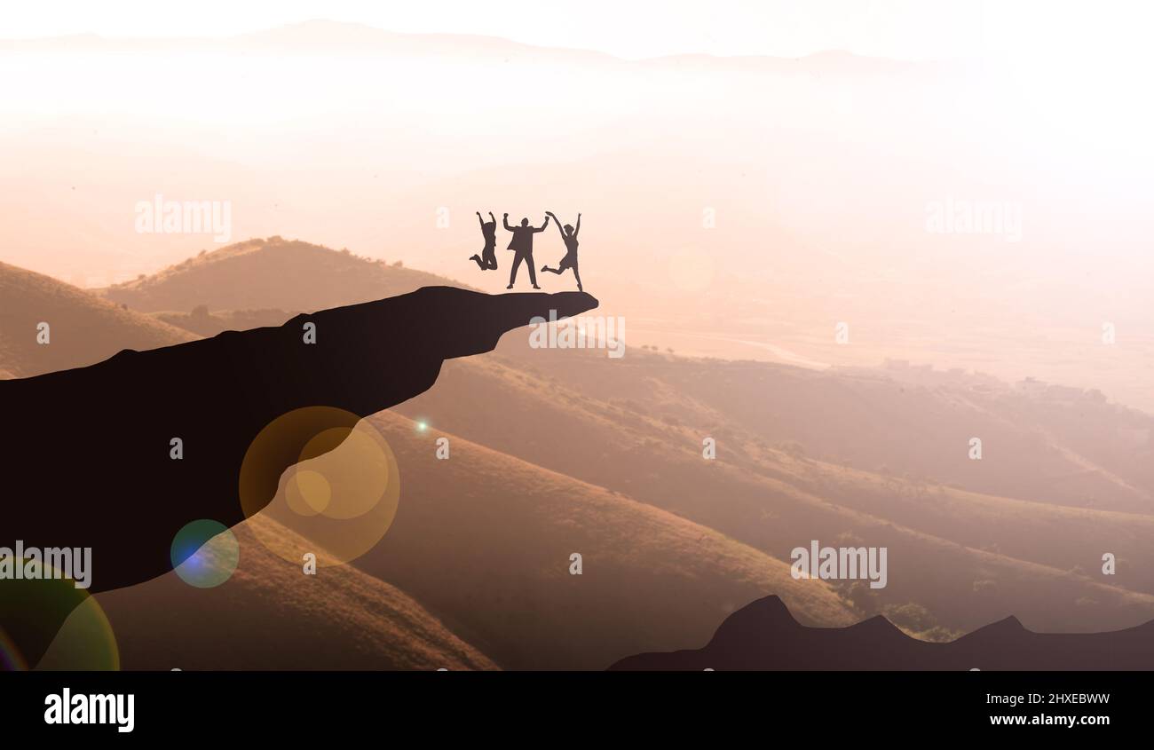 Happy high jump businessman hi-res stock photography and images - Alamy