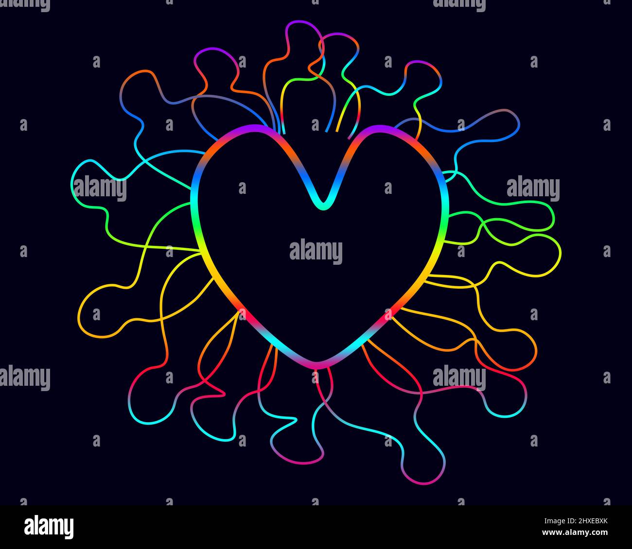 Love The people Concept and Valentine Day. Connect People By Hearth ...