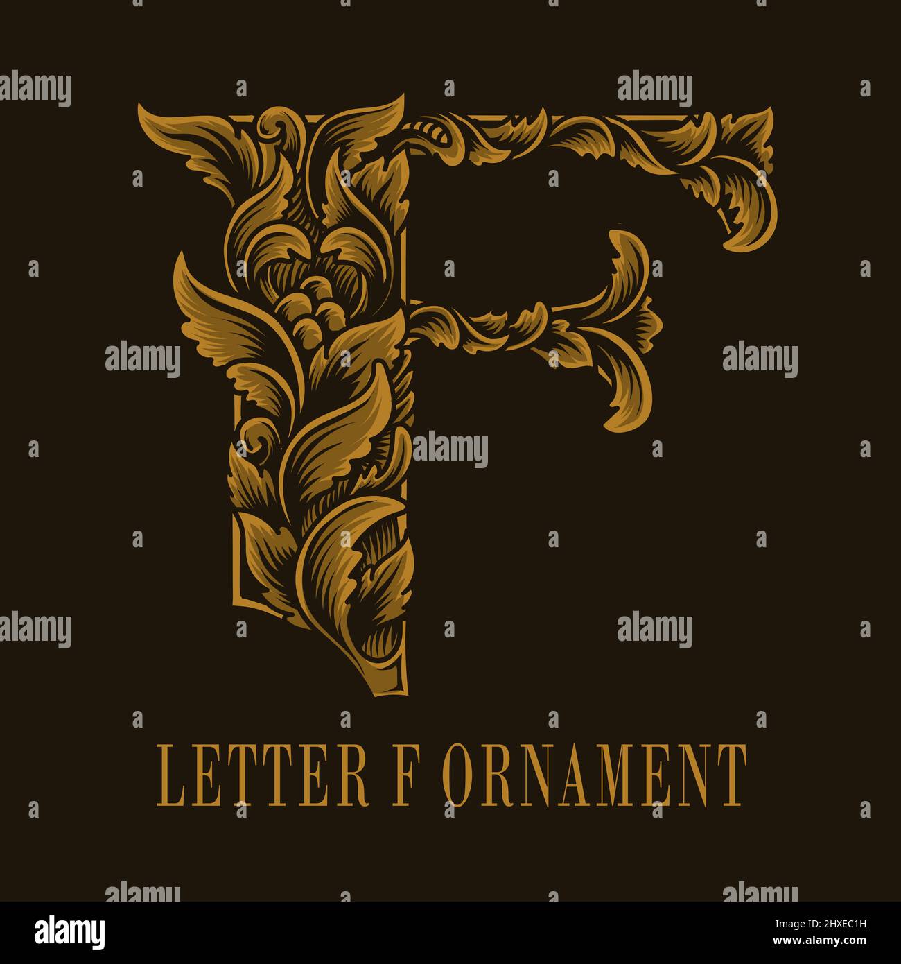 Letter F logo vintage ornament style Stock Vector Image & Art - Alamy