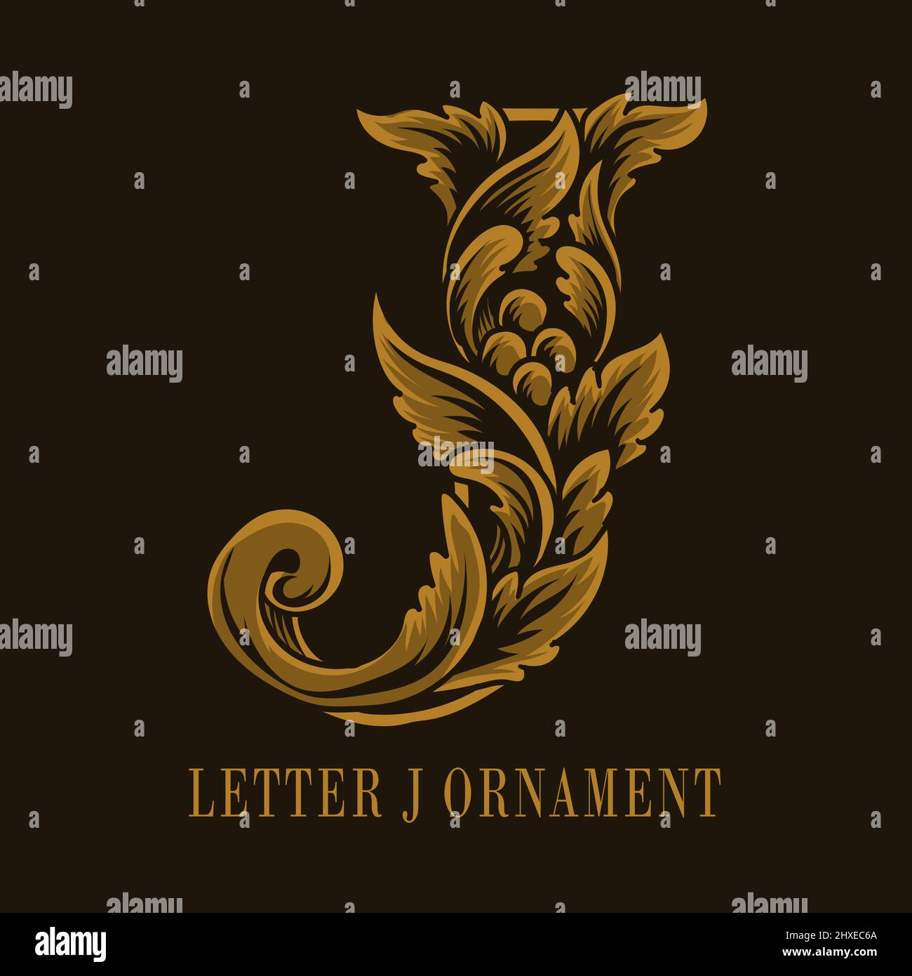 Letter J logo vintage ornament style Stock Vector Image & Art - Alamy